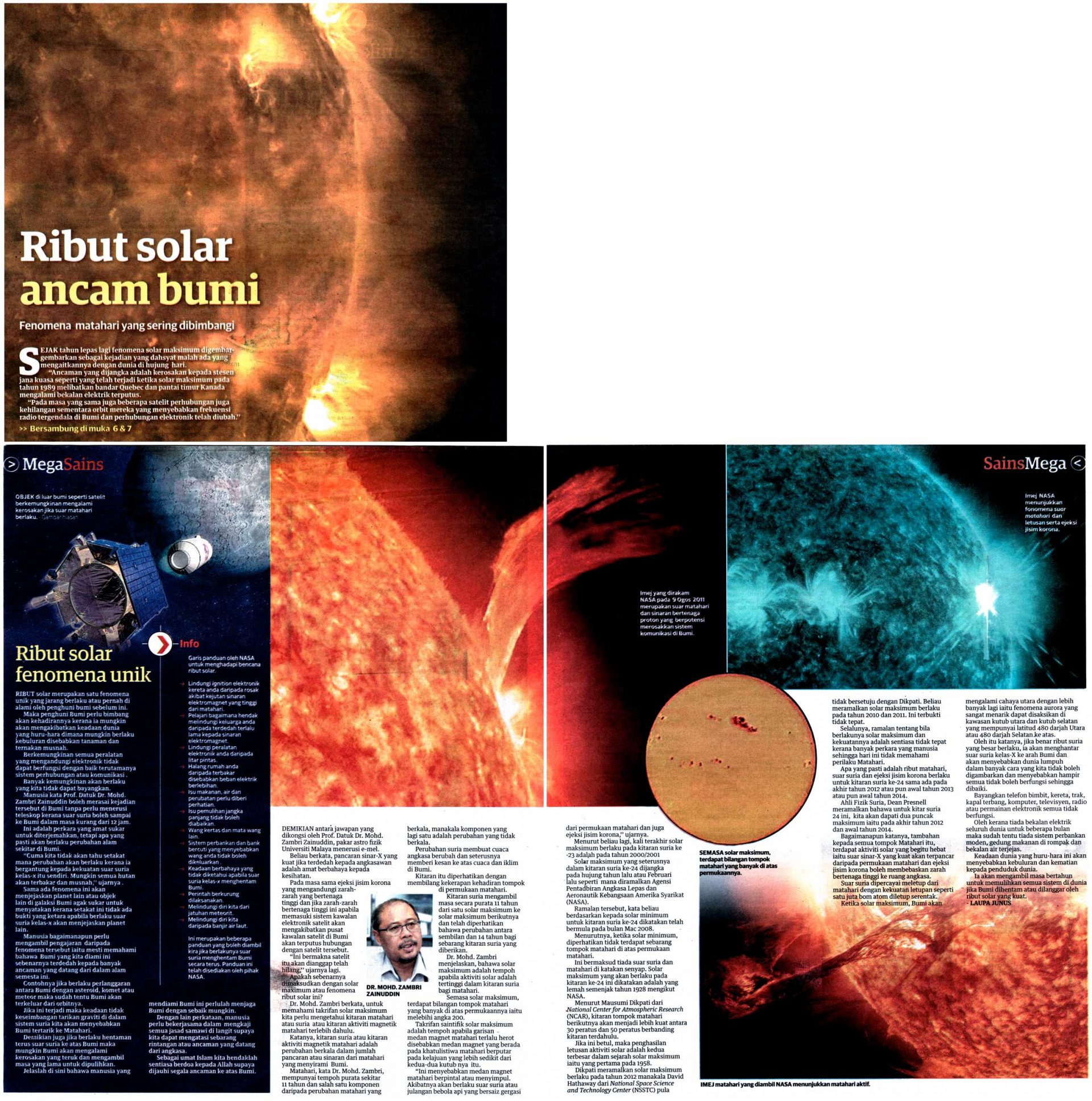 Ancaman ribut solar berskala besar, saintis kata manusia belum bersedia