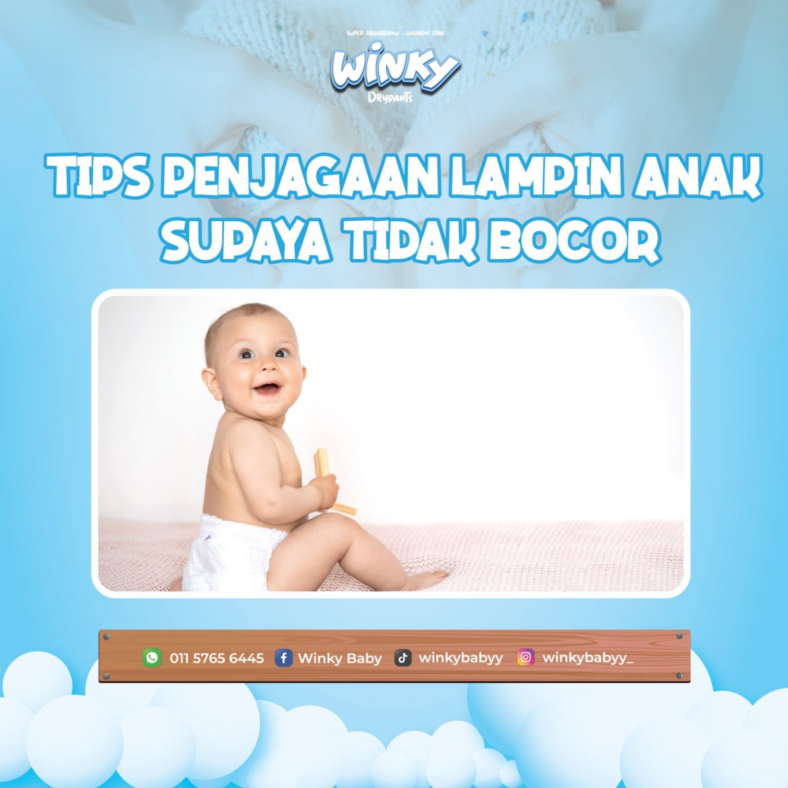 Tukar lampin anak kepada Winky drypants , anak selesa ibu gembira!